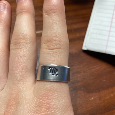 Zodiac Sign Rings / Hand Stamped Metal Ring / Secret Message - Etsy