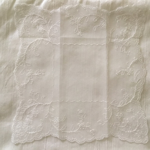 Nottingham Lace Handkerchief - Etsy
