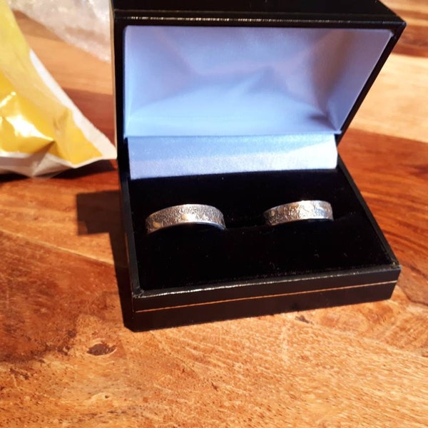 Wedding Ring Set: Rustic Wedding Bands, Matching Wedding Bands, Wedding ...