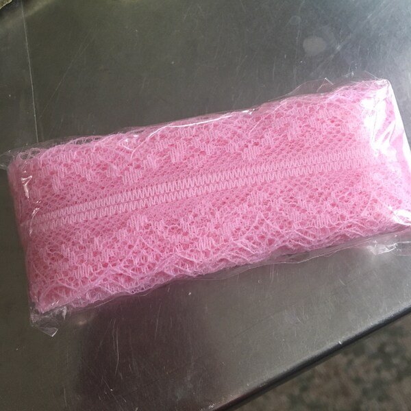 10 Yards of Light Pink Lace Ribbon/ Light Pink Lace Trim Approx. 0.7 1. ...