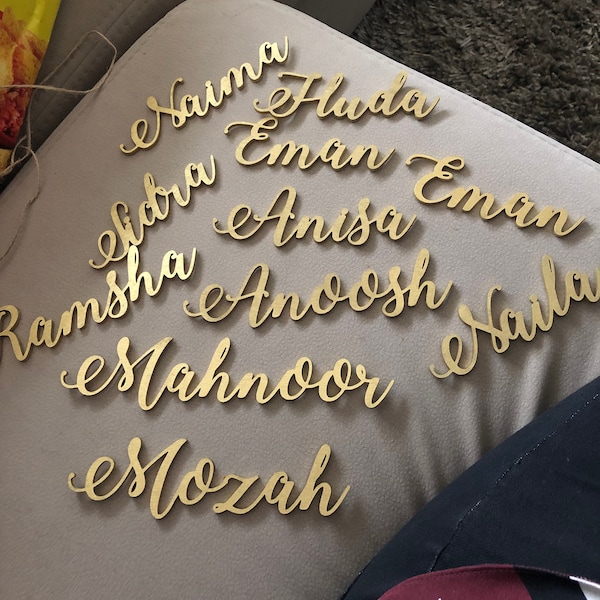Laser Cut Wood Names Custom Laser Cut Name Signs Wedding Place Cards ...