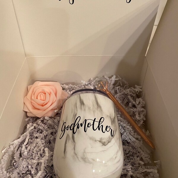 Godmother Proposal Box Idea Godmother Tumbler Will You Be My Godparents ...