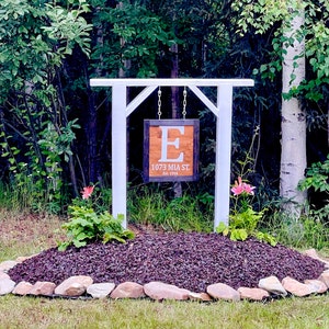 House Numbers, Hanging Yard Sign, Handmade Sign, Personalized Address ...