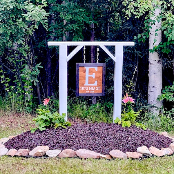 House Numbers, Hanging Yard Sign, Handmade Sign, Personalized Address ...