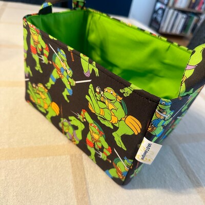 Ninja Turtle Storage Basket, TMNT Building Slats Fabric Bin, Diaper ...