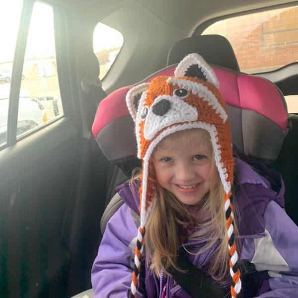 Crochet Red Panda Hat - Winter Hat - Photo Prop - Animal Hat - Red ...