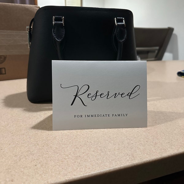 Customizable Printed Reserved Table Signs, Printed Wedding Table Card ...