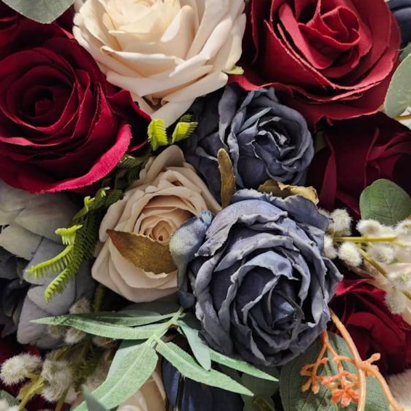 Burnt Orange & Ivory Fall Garland, Fall Rose and Hydrangea Garland ...