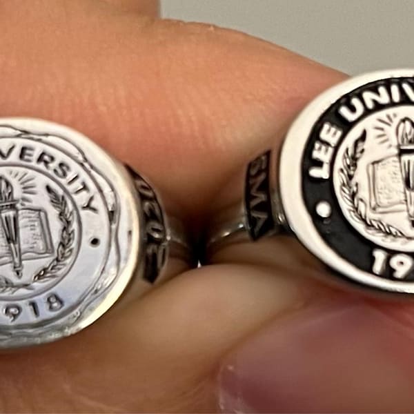 Custom Signet Ring College Emblem Signet Ring -personalized Ring Class ...