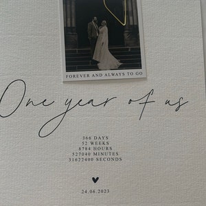 One Year Anniversary Card Personalised Anniversary Card Paper ...