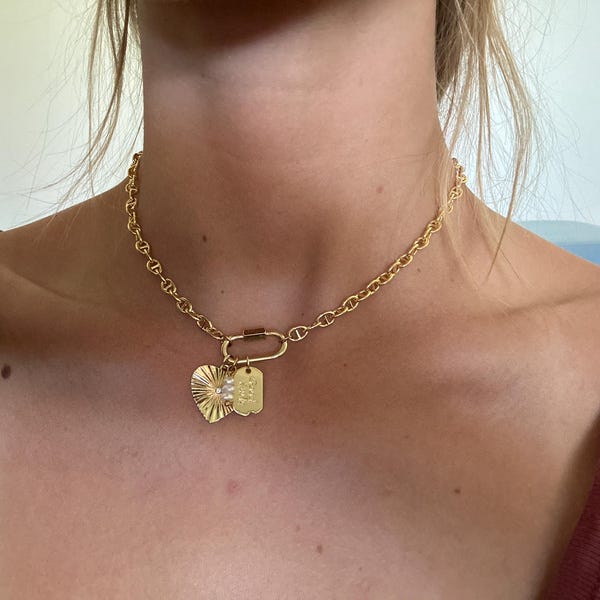 Custom Gold Colin Chain Charm Necklace - Etsy