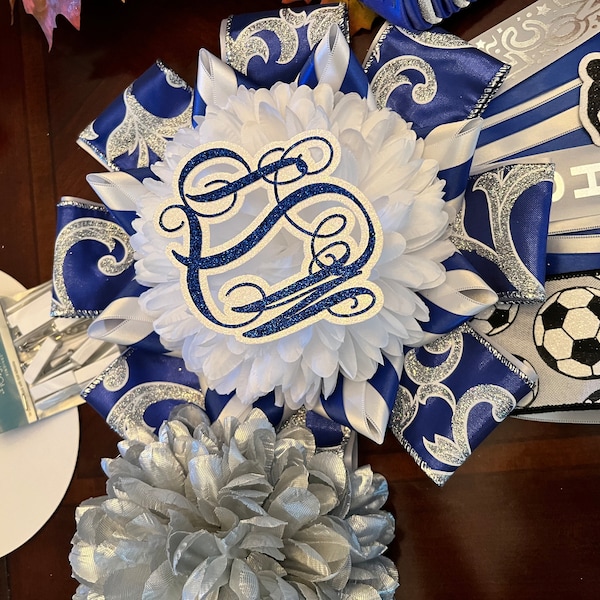 Elegant 3 Color Monogram for Homecoming Mum. Three Letters in Monogram ...