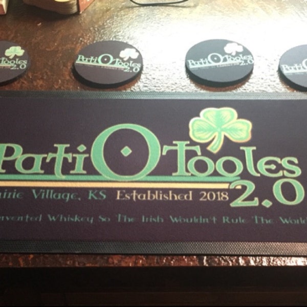 Personalized Pub Coasters- Set of 2- 3.5 Inch Round Rubber Backed Drink ...