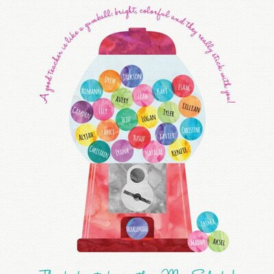 CUSTOM Teacher Tree Printable Personalized Teacher Appreciation/class ...