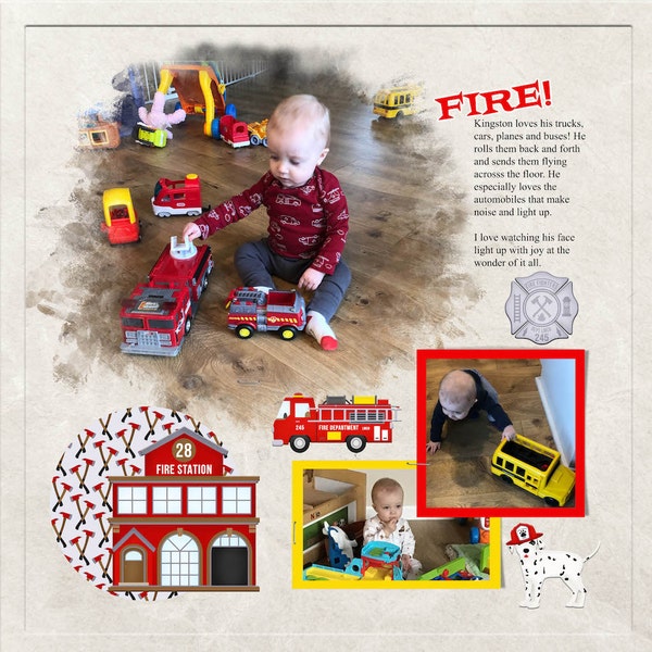 FIREFIGHTER Clipart & Papers Kit, 30 Png Clip Arts, 22 Jpeg Papers ...
