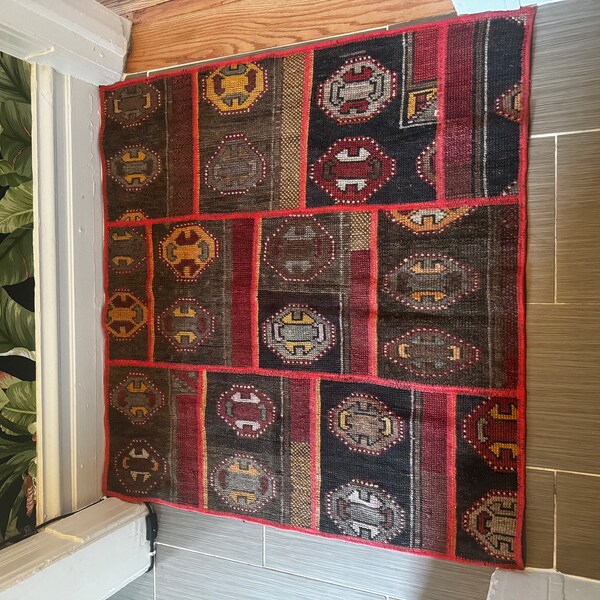 Red Color Runner, Turkish Runner 3x10, Handmade Rug, Vintage Red Runner ...