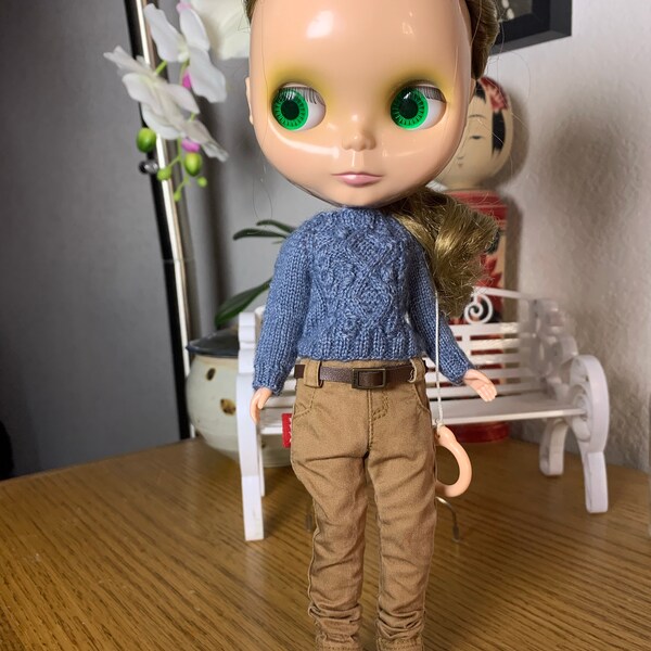 Blythe Winter Sweater With Heart Pattern in Dark Red and White Colors ...