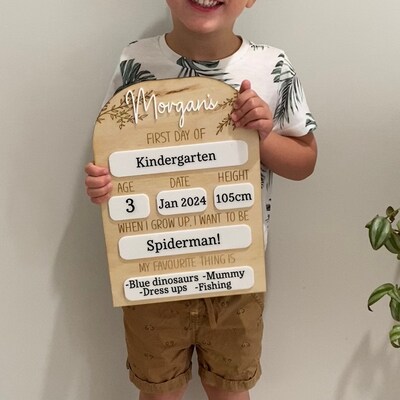 Personalised First Day Board, Customisable First Day Board, Kids First ...