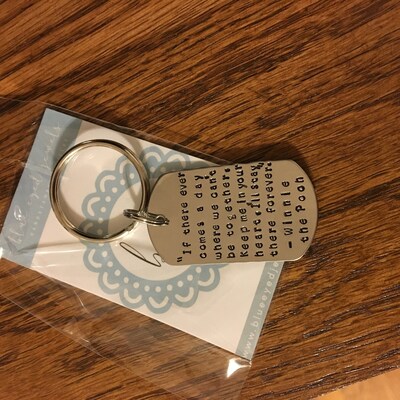 Quote Keychain Special Message Keychain Handstamped Keychain - Etsy