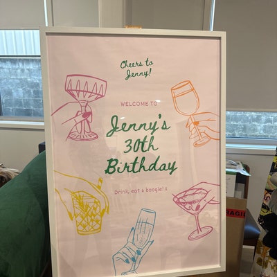 Editable Birthday Party Invitation, Hand Drawn Scribble Cocktail ...