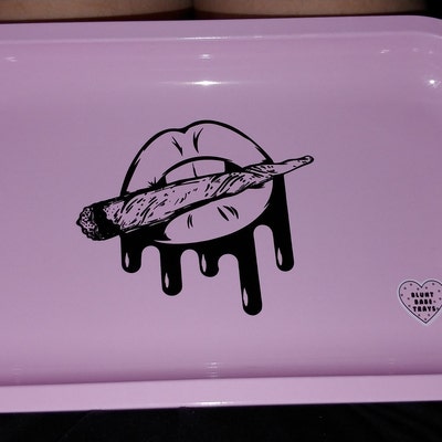 Pink Lips Rolling Tray // Cute Rolling Trays // Weed Tray // Custom ...