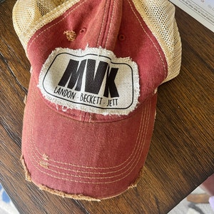 Vintage Logo Hat Custom Distressed Raggy Patch Hat With Your | Etsy