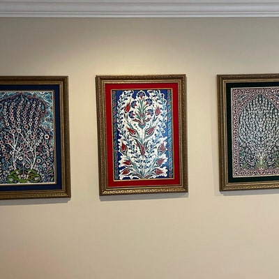 Handmade Turkish Ceramic Tile Panel Iznik Ceramic Tile Panel - Etsy