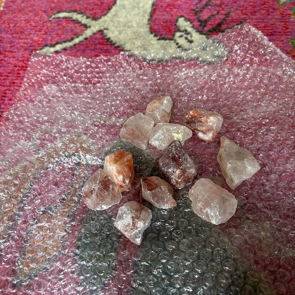 Rough Fire Quartz Crystals - Raw Hematoid Quartz Bulk - Natural Stones ...