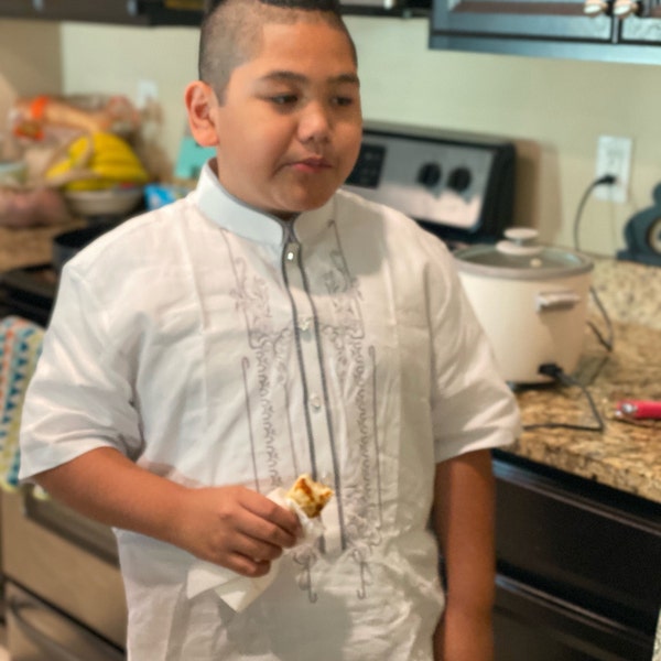 BARONG TAGALOG Linen Gusot Mayaman Filipino National Costume ...