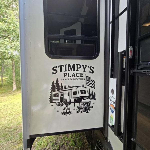 Camper Decal- Mountains With Personalized Name - RV Decor- RV Decal ...