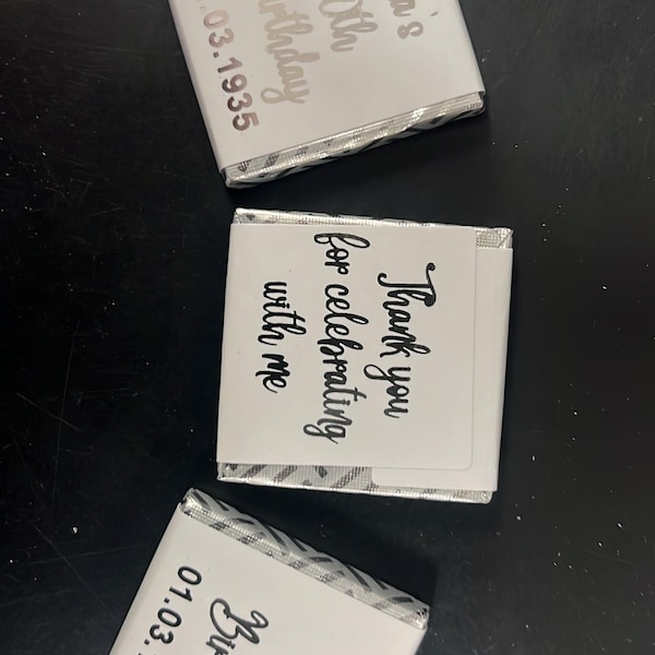 Personalised Happy Birthday Party Favours Chocolate Favours Black ...