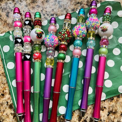 Beaded Pen/set/mom/mothers/strong Inspiring Fearless Love - Etsy