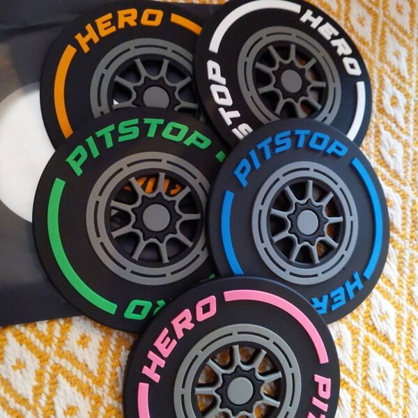 F1 Gifts Formula 1 Gift Race Tyre Drinks Coasters Formula 1 Gifts for ...