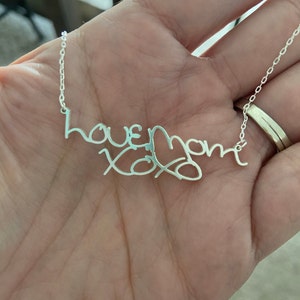 Handwriting Necklace Personalized Signature Jewelry in - Etsy