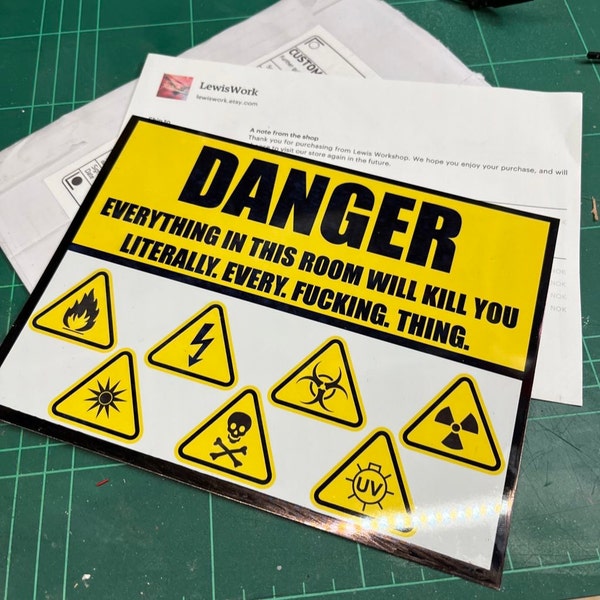 Everything Will Kill You - Clean Version. Funny Metal Warning Sign for ...