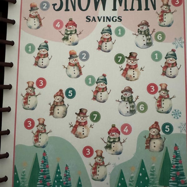 Snowman Savings Challenge and Cash Envelope - Etsy