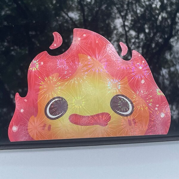 Derpy Fire | Holographic Anime Game Chibi Car Laptop Vinyl Decal ...