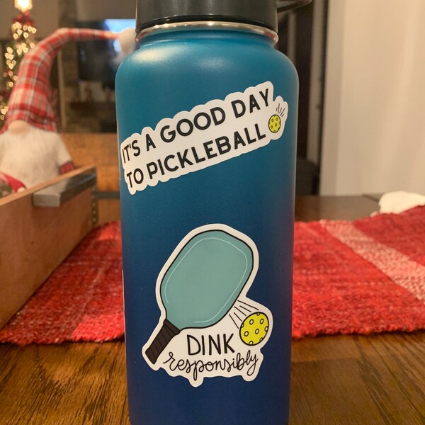 Pickleball Sticker Pack / VINYL STICKER / Pickle Ball Stickers / Water ...