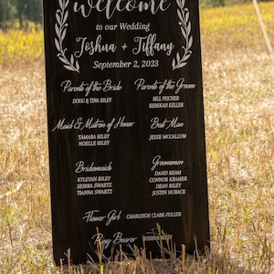 Bridal Party Sign Wedding Program Sign wedding Welcome Sign Ceremony ...