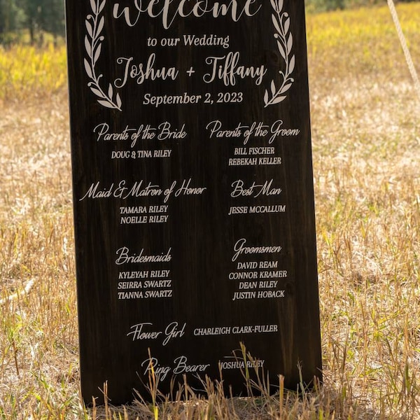 Bridal Party Sign | Wedding Program Sign |wedding Welcome Sign ...