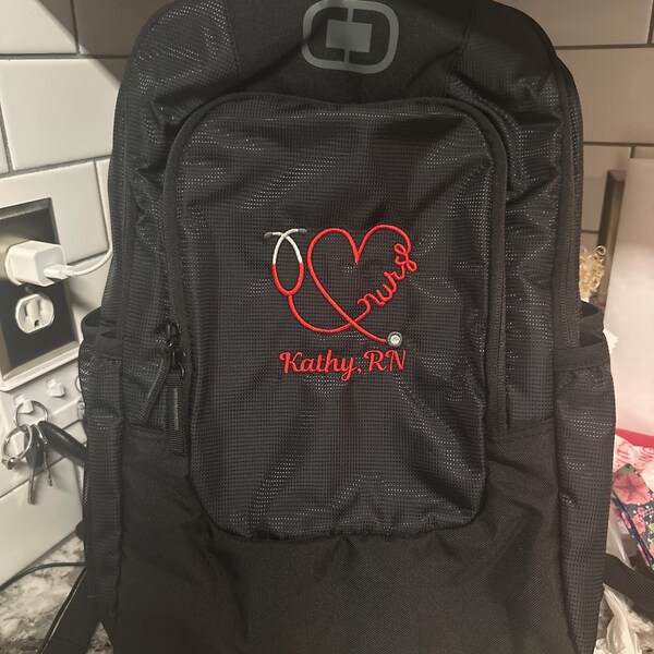 Personalized Nurse Backpack Custom Embroidered RT Respiratory Therapist ...