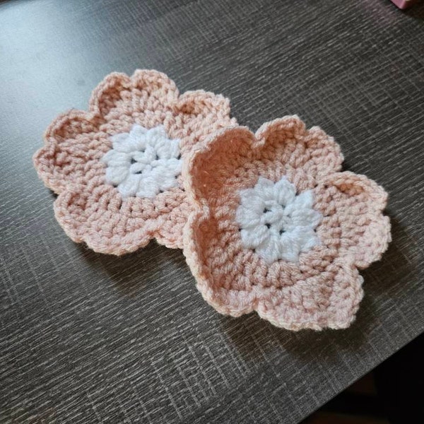 Sakura Cherry Blossom Crochet Coaster | Cute Japanese Beverage Drink ...