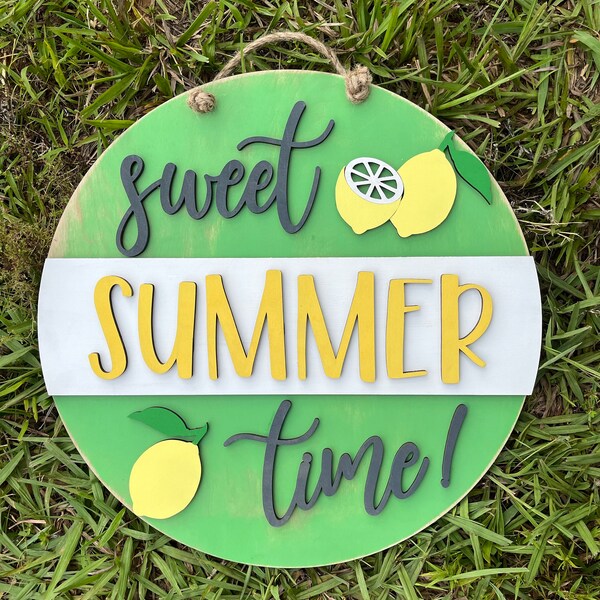 Summer Time Lemons Front Door Hanger DIY Wood Blank Sign - Etsy