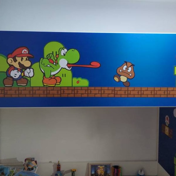 Super Mario Wall Decal Nintendo Wall Mural for Children Room Kids Room ...