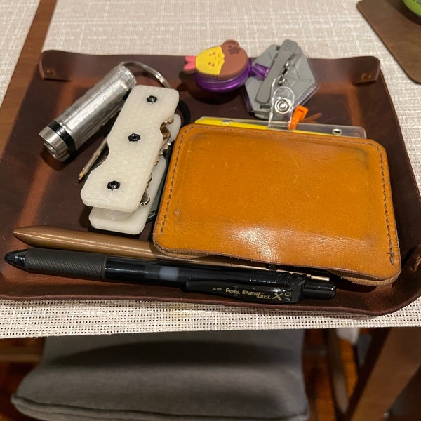 Leather Card Holder With Sliding Mechanism, Minimalist Design - Etsy