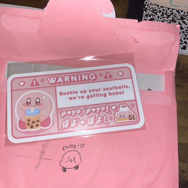 Affirmation Cute Car Warning Sticker | Car Decal, Airbag Label, Pink ...