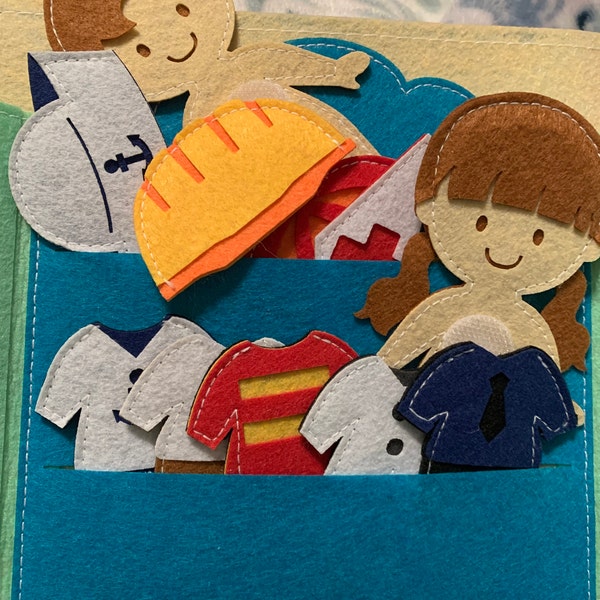 Mini Quiet Book for Toddler, Bear Quiet Book, Montessori Book Pretend ...