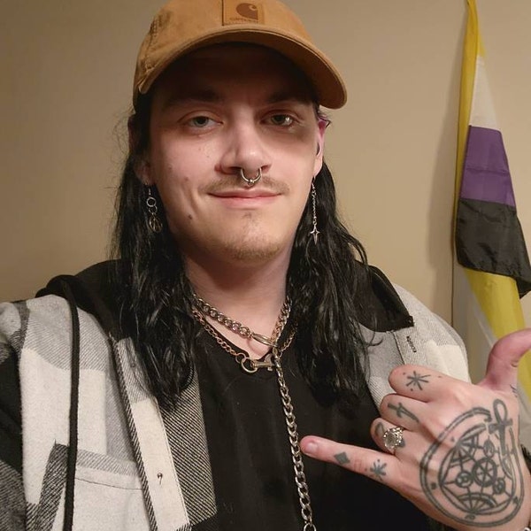 Silver Heavy Metal Steel Lariat Necklace With Steel Tusk Pendant Goth ...