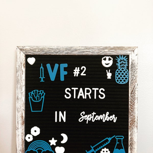 IVF Letter Board Icons - French Fries Pineapple Shot Rainbow, Test Tube ...