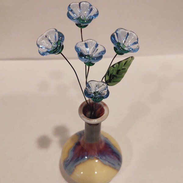 Deluxe Bestsellers Bouquet Mini Glass Flower/leaf Bouquet With 17 ...
